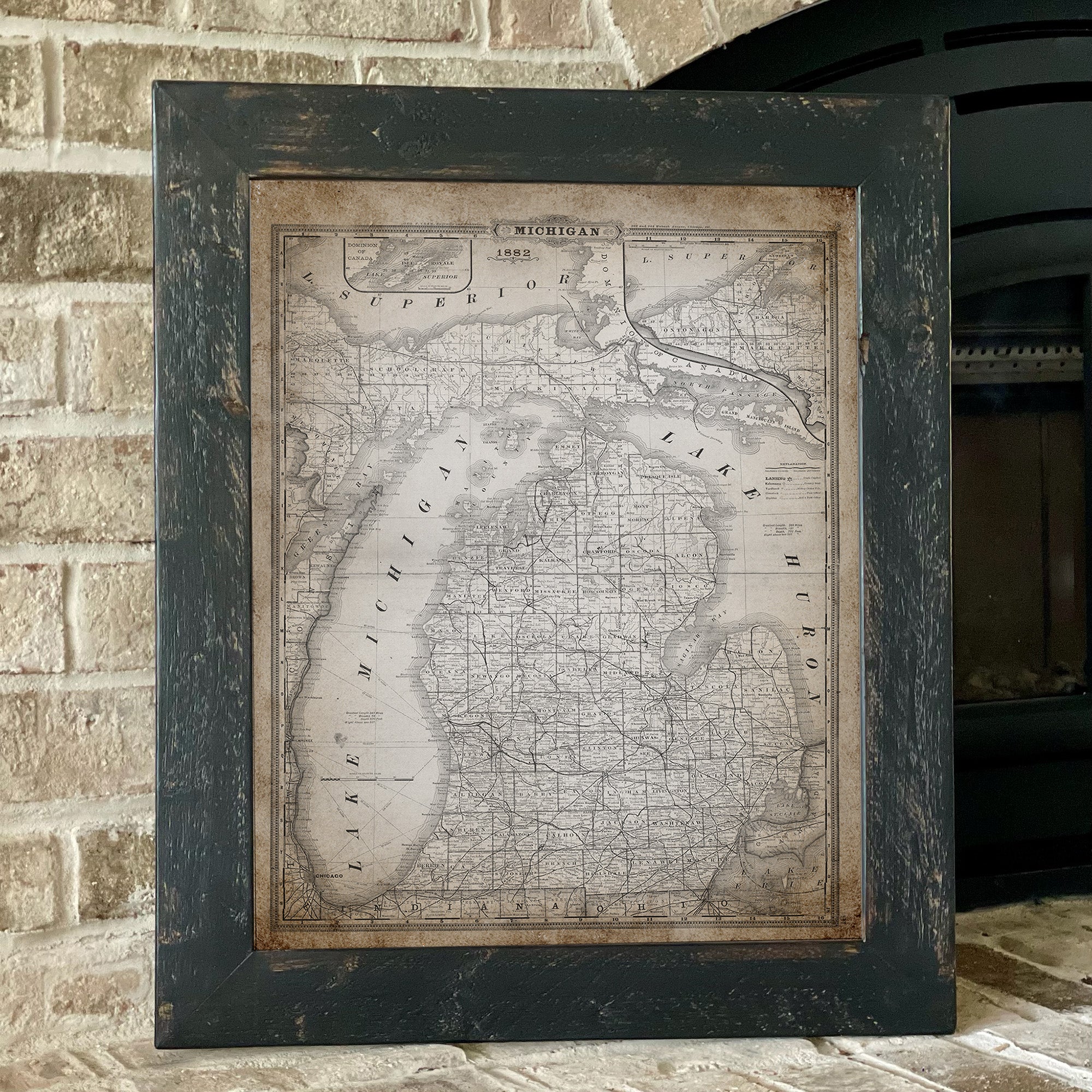 Michigan Vintage Map (1882) – Swinford Designs